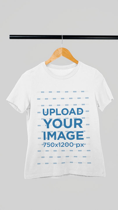 Placeit - Video of a Round-Neck T-Shirt Placed on a Hanger