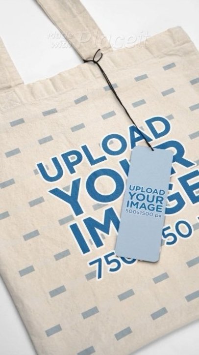 Placeit - Video of a Tote Bag Featuring an Inside Clothing Label and a ...