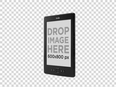 Placeit - Angled Amazon Kindle Mockup Over a Null Background