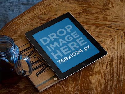 Placeit - Mockup of an iPad Placed on a Restaurant Table